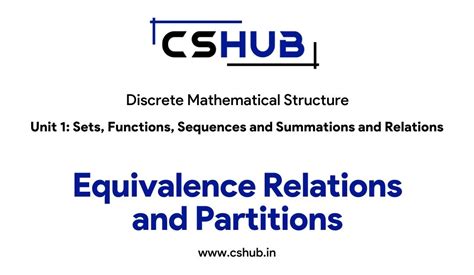 equivalence relations and partitions discrete mathematical structures