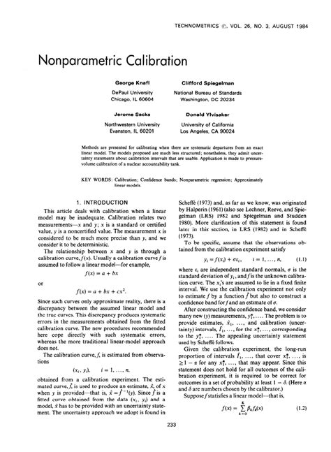 pdf nonparametric calibration