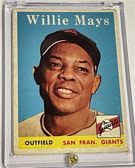 Lot 1958 Topps 5 Willie Mays San Francisco Giants Baseball Card
