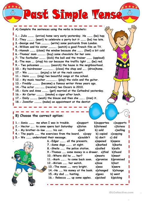 Esl Past Tense Worksheets