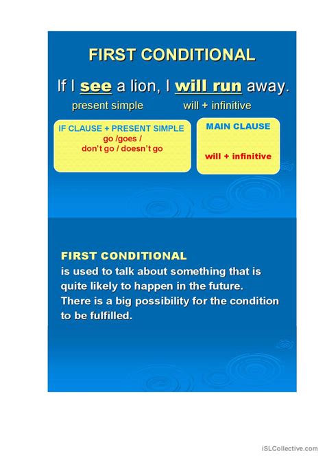 First Conditional Explanation Fran Ais Fle Fiches Pedagogiques Pdf Doc