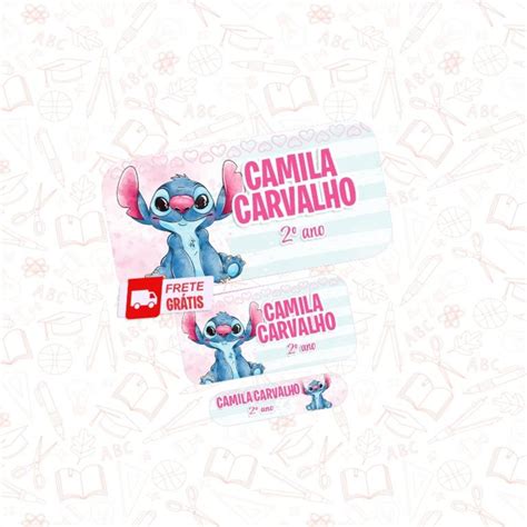 Etiqueta Escolar Stitch 150un Frete Grátis Elo7