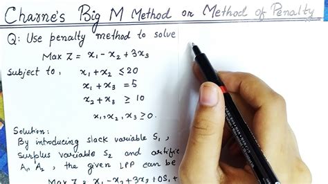 lec 10 big m method maximization problem in hindi solve an lpp example operation