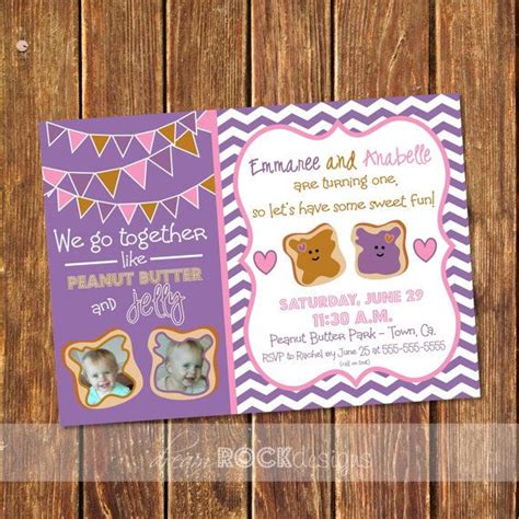 We Go Together Like Peanut Butter And Jelly Pbj Invitation Etsy Combined Birthday Parties