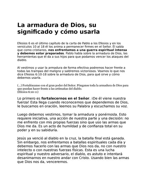 La Armadura De Dios Como Se Dice Cuando Uno Ama A Alguien Se Llama
