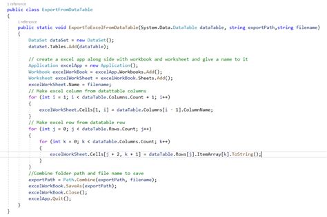 export system data datatable o