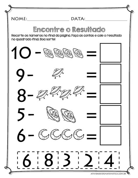 Atividades de Subtração Atividades de Matematica