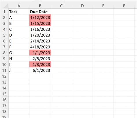 Excel Apply Conditional Formatting To Overdue Dates