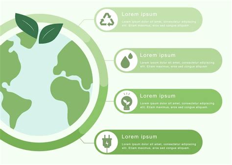 Umweltschutz infografik vorlage mit ökologie symbolen Premium Vektor