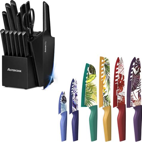 Amazon Astercook Pieces Kitchen Knife Set With Block And Pcs