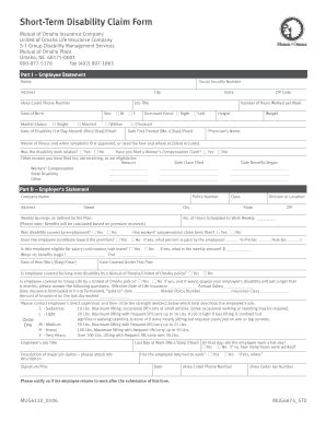 Fillable Online Mutual Of Omaha STD Claim Form Filice Insurance Fax