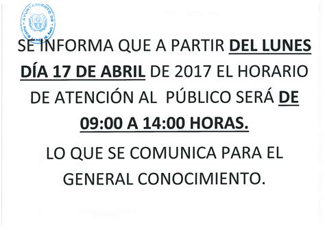 Horario De Atenci N Al P Blico