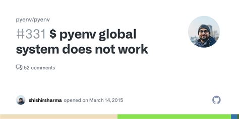 Pyenv Global System Does Not Work Issue Pyenv Pyenv Github