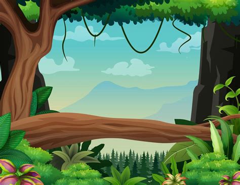 ilustración de una selva tropical sin animales 6951412 Vector en Vecteezy