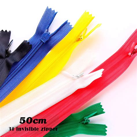 3 Nylon Invisible Zipper 50cm For Sewing Accessories Sewing Zippers