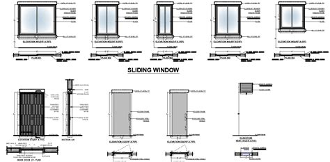 Sliding Window Elevation Detail CAD Drawing In AutoCAD DWG File Cadbull