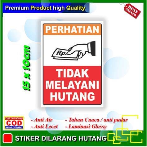 Jual Stiker Tidak Melayani Hutang Sticker Cash Only Toko Dilarang