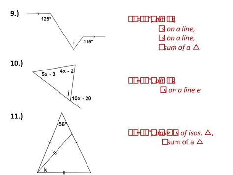 Geometry Lesson Solve For Unknown Angles In