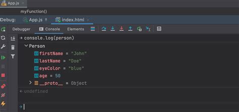 Interactive Debugger Console WebStorm Documentation