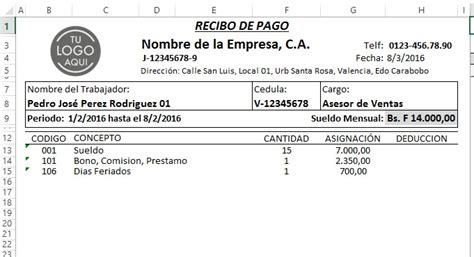 Modelo De Recibo De Pago De Nomina Image To U