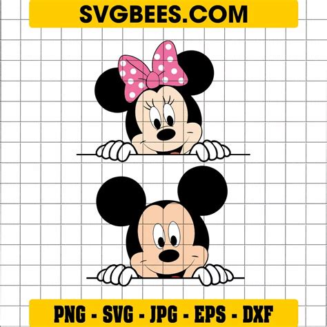 Disney Character Peeking Mickey Mouse SVG And PNG SVGbees