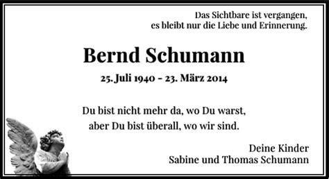 Alle Traueranzeigen für Bernd Schumann trauer rp online de