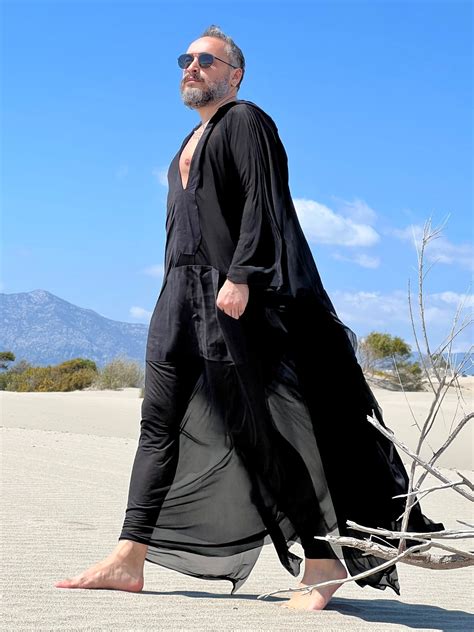 Mens Transparent Sheer Caftan Sexy Caftan For Men Kaftan Tunic Pool