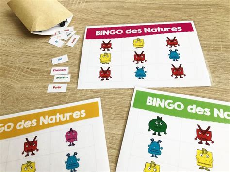 Bingo Des Natures Classe Et Grimaces Bingo Jeux En Classe Les