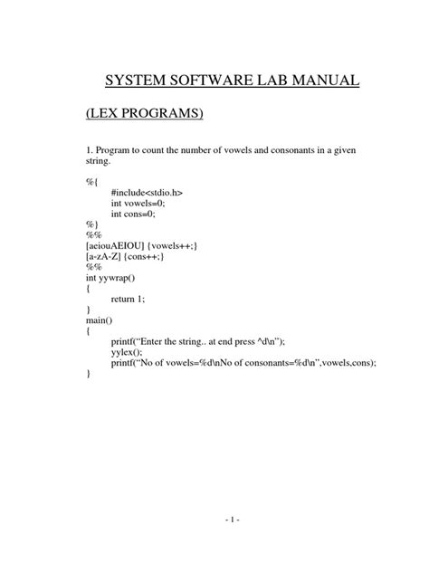 sample lex and yacc programs pdf pdf notation areas of computer science