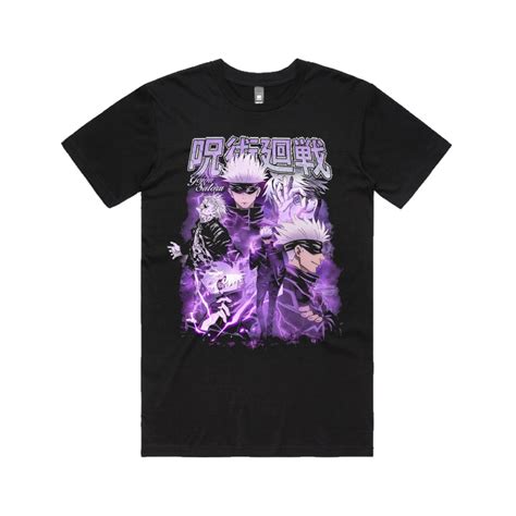 Jual Psycho Crucify Gojo Satoru T Shirt Black Kaos Gojo Satoru
