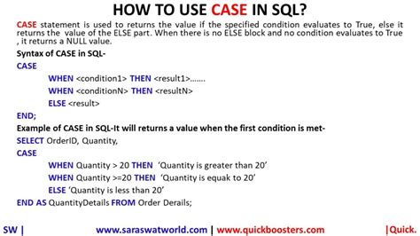how to use case in sql quickboosters