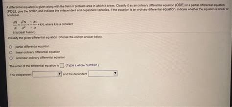 solved a differential equation is given along with the field