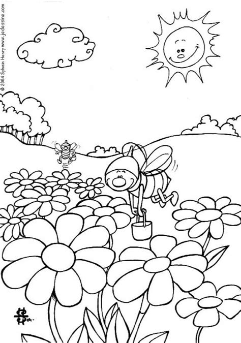Dibujos del Día de la PRIMAVERA para Imprimir y Pintar el 21 de