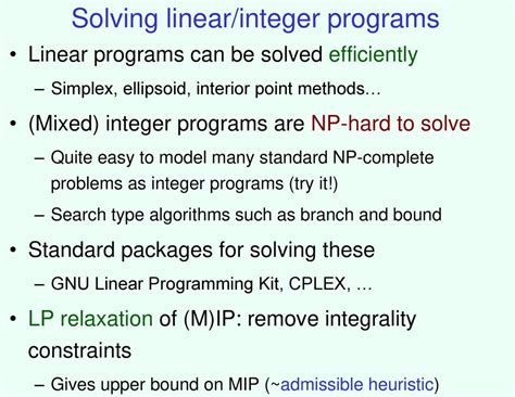 brief introduction to linear and mixed integer programming ppt download