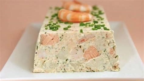 Terrine de Saint Jacques saumon et crevettes à la crème citronnée