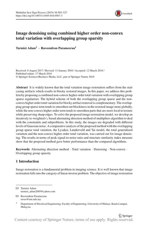 image denoising using combined higher order non convex total variation with overlapping group