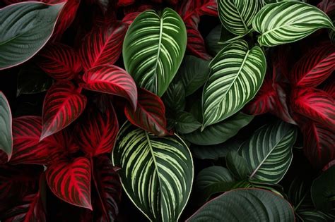 Premium Photo Vibrant Foliage Exploring The Beauty Of Red And Green