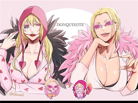 Donquixote Doflamingo And Donquixote Rocinante One Piece Drawn By