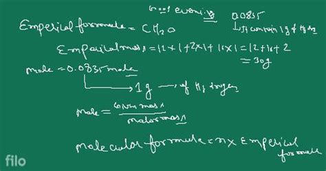 0 30 G Of An Organic Compound Containing C H And Filo