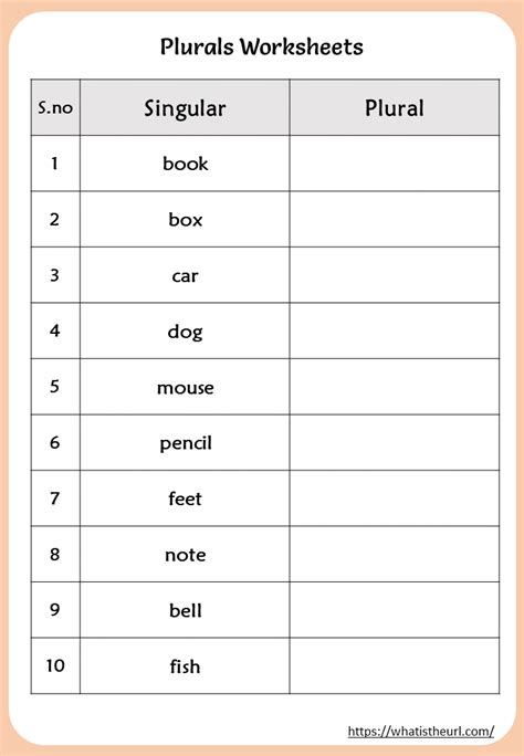 Plural Worksheet For Grade 2