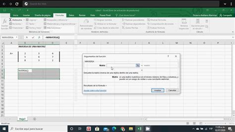 Calcular Inversa De Una Matriz En Excel Printable Templates Free
