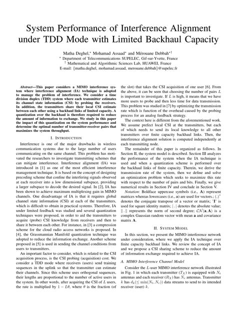 pdf system performance of interference alignment under tdd mode with limited backhaul