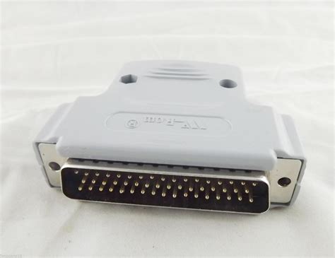 DB50 Male Plug 50 Pin 3 Rows D SUB Connector Grey Plastic Hood Cover