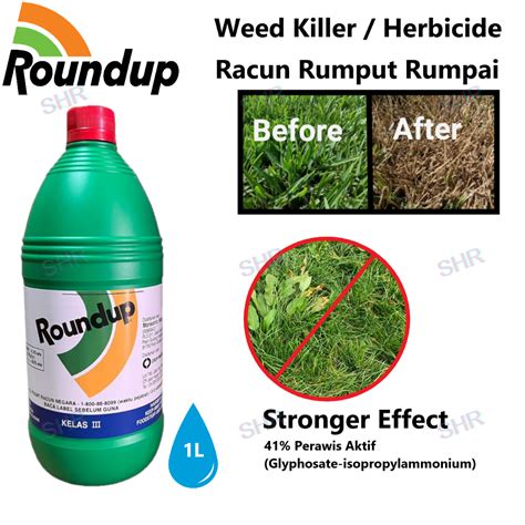 Roundup 1 Liter Glyphosate 41 Round Up Herbicide Racun Rumput