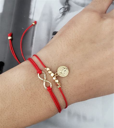 Anna Mendoza Jewelry Set 2 Pulseras Hilo Rojo Dije Infinito Pareja
