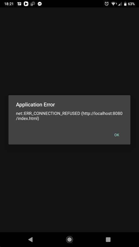 apache cordova cordova android got error net err connection refused stack overflow