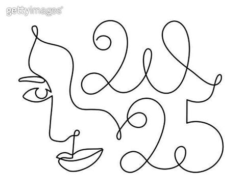 2025 And Woman One Line Art Hand Drawn Lady Figure Continuous Contour