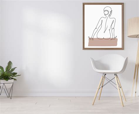 Naked Woman Line Art Nude Woman One Line Drawing Female Body Art