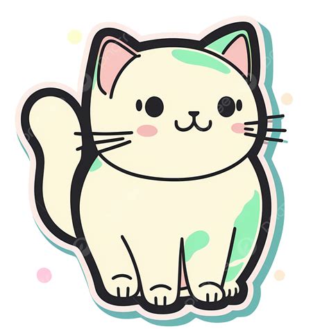 Lindo Gato Pegatina Dibujos Animados Gatito Gatito Png Dibujos Etiqueta Engomada Linda Del Gato