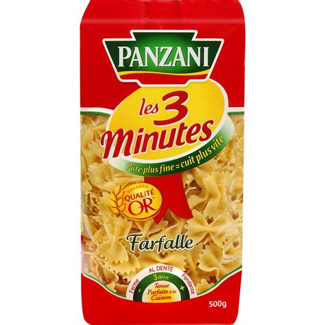 PANZANI LES 3 MINUTES FARFALLE PÂTES CUISSON RAPIDE Savory